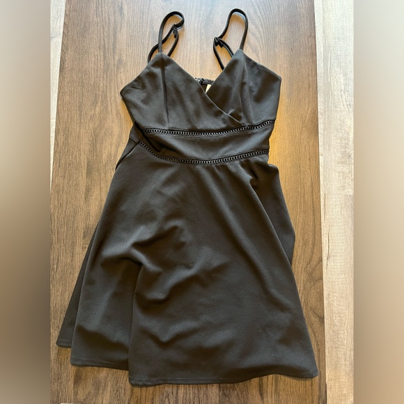 Dresses | Little Black Mini Dress With Lace Aline Detail | Poshmark